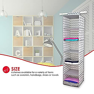 Home Basics Chevron Collection Storage and Organization (6 Shelf Closet Organizer)