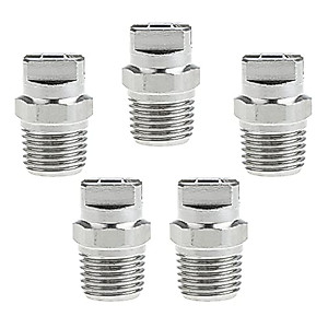 Baosity 5 Pieces 1/4 inch High Pressure Washer Spray Fan Nozzle Tip 65 Degree Stainless Steel - Easy to Install