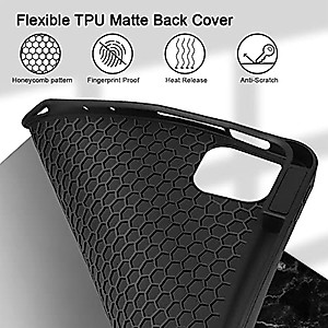 Tuiklol Case for M2 iPad Pro 12.9 inch Generation 6th/5th/4th/3rd 2022 2021 2020 2018 Release - Built in Pencil Holder Slim Protective Stand Back Cover with Auto Wake/Sleep iPad Cover,Marble