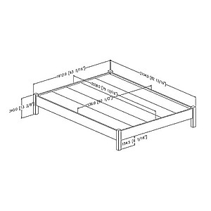 South Shore Step One Essential Platform Bed on Legs, Queen, Gray Oak