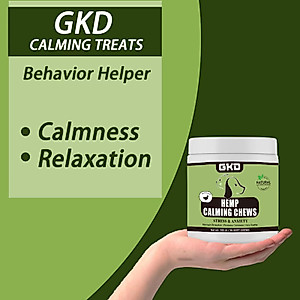 GKD Calming Bites for Dogs, All Natural Calming Chews for Dogs, Dog Anxiety Relief Stress, for Hyper Dogs, Aid with Separation Dog Calming Treats - Travel, Thunder