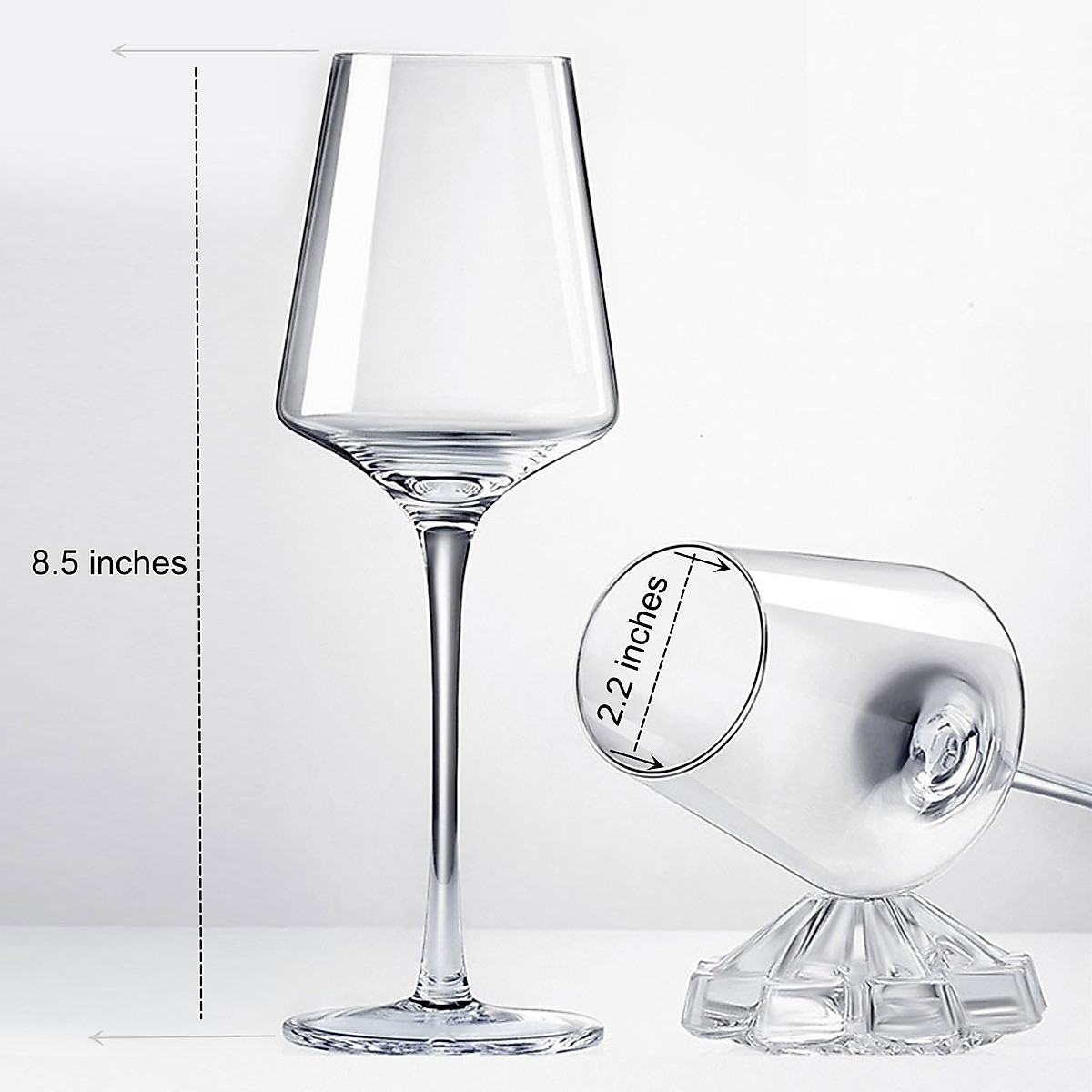 ninesung Wine Glasses Set of 4, Long Stem Wine Glasses, 12 Ounce Crystal White Wine Glasses, Burgundy Wine Glasses, Thin Rim, Large Wine Glasses for Christmas and New Year's Gift