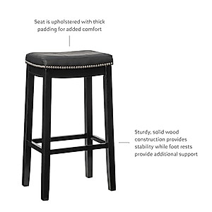 Linon Claridge Bar, Black Stool, 32" X 18.75" X 13"