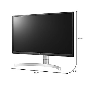 LG 27UL550-W 27-inch 4K UHD (3840 x 2160) UltraFine Computer Monitor, IPS, AMD FreeSync, Tilt/Height/Pivot Adjustable Stand, HDR10, HDMI, DisplayPort, Black Stabilizer, White