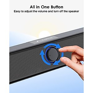 LENRUE Computer Speakers, Dual 5W PC Speaker, USB-A/USB-C Powered Laptop Speaker, 3.5mm Audio-in Wired Computer Speakers for Desktop Monitor,Laptop,Tablets,Plug-n-Play (Black)
