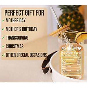 Mothers Day Gifts for Mom from Daughter, Son, Kids, Husband - Mom Gifts for Wife - Birthday Present for Mom, Mama Gifts, Mother Gifts - New Mom, First Time, Bonus MomGift Ideas - 16oz Can Glass Cup