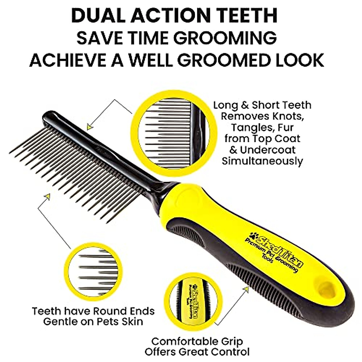 ShedTitan Self Cleaning Slicker Brush & Dematting Pet Comb Value Kit - Easy, Ideal Slicker Brush for Dogs, Goldendoodles, Poodles, Cats - Detangler Comb Removes Mats from Matted Hair, Fur for Dog, Cat
