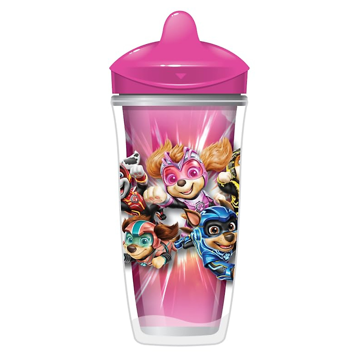 Playtex Baby Sipsters Stage 3 PAW Patrol Spout Cups, Spill-Proof, Leak-Proof, Break-Proof - Pink & Purple, 9 Oz, 2 Count