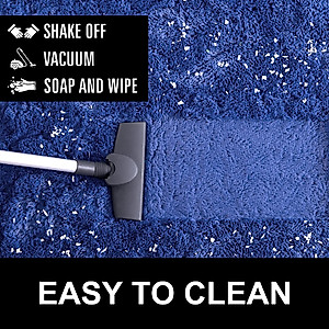 LOCHAS Ultra Soft Indoor Modern Area Rugs Fluffy Living Room Carpets for Children Bedroom Home Decor Nursery Rug 4x5.3 Feet, Light Navy