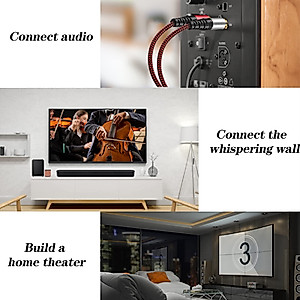 RCA Cable 3Ft,2Rca Male to 2-RCA Male Audio Stereo Subwoofer Cable [Hi-Fi Sound] Nylon-Braided Auxiliary Audio Cord for Home Theater, HDTV, Amplifiers, Hi-Fi Systems,Speakers and etc (3Ft)