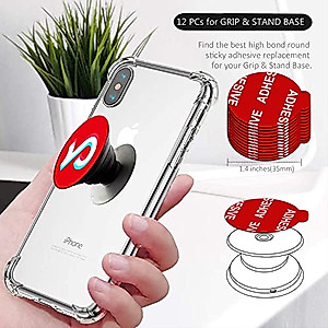 Very High Bond Sticky Adhesive, AZXYI 12 Pack Socket Sticky Adhesive Replacement Kit, 1.4 inches Double-Sided Stickers for Collapsible Grips Socket Base