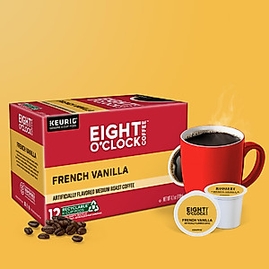 Eight O'Clock Coffee French Vanilla, Keurig Single Serve K-Cup Pods, Light Roast, 72 Count