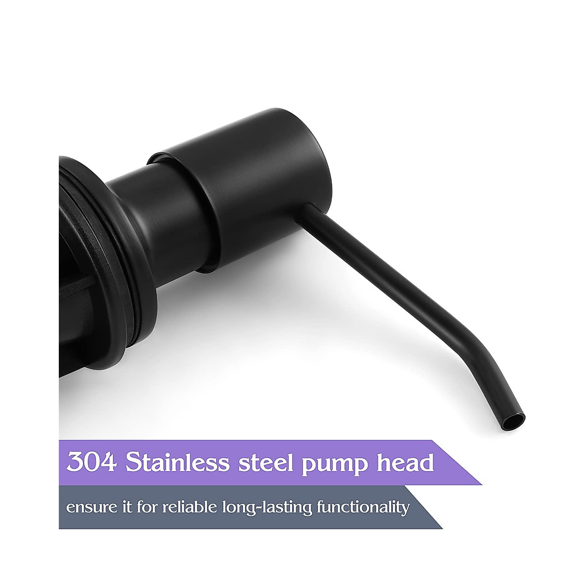 Hoanmpy Kitchen Sink Soap Dispenser,Built in,Stainless Steel(Black Matte), in Counter Soap Dispenser,Pump Set for Dish Soap or Lotion, 17 OZ，in Sink Soap Dispenser