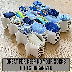 Evelots 2 Pack Dresser Drawer Organizer-Divider-Sock-Belt-Scarf-Underwear-56 Slots Total