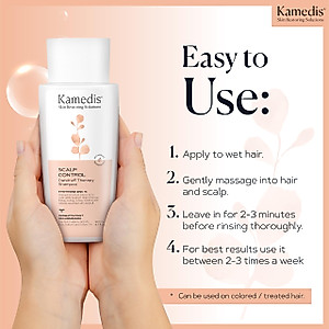 KAMEDIS Anti-Dandruff Therapy Shampoo. For Dry, Itchy, Flaky, Sensitive Scalp and Seborrheic Dermatitis. Contains 1% Zinc Pyrithione and Salicylic Acid. Hair & Head Treatment. 13.4 Fl Oz. (2pk)