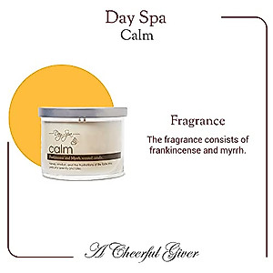 A Cheerful Giver Day Spa Frankincense and Myrrh Scented Candle - 11-Ounce Soy Candle with 55 hours Burn Time - Birthday Gift for Women