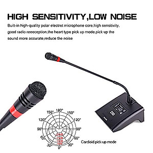 XTUGA CM280 UHF 8 Channel Professional Gooseneck Microphone System Conference Mics Fixed Frequency Super-Low Background Noise for Large conferences(Frequency A)