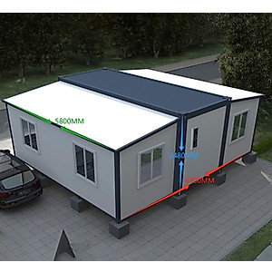 Generic 20Ft Folding Expandable Prefabricated House.Hurricane Proof. Insulated Movable Prefab Home. Prefab Tiny House 2 bedroom/1kitchen/1bathroom, E001-20ft