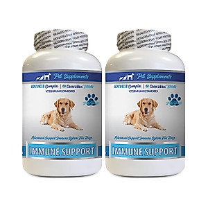 PET SUPPLEMENTS & NUTRITION LLC Dog antioxidants - Advanced Dog Immune Support - Veterinarian Recommended Complex - Turmeric Anti inflammatory for Dogs - 2 Bottles (120 Treats)