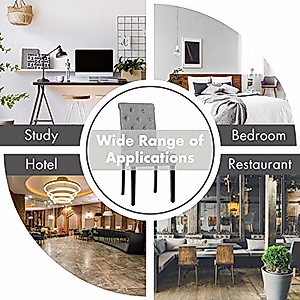 S AFSTAR Upholstered Dinning Chairs Set of 4, Tufted Parsons Chairs with Solid Rubber Wood Legs & Adjustable Feet, High Back Padded Dining Chairs for Kitchen Living Room Restaurant (4, Gray)