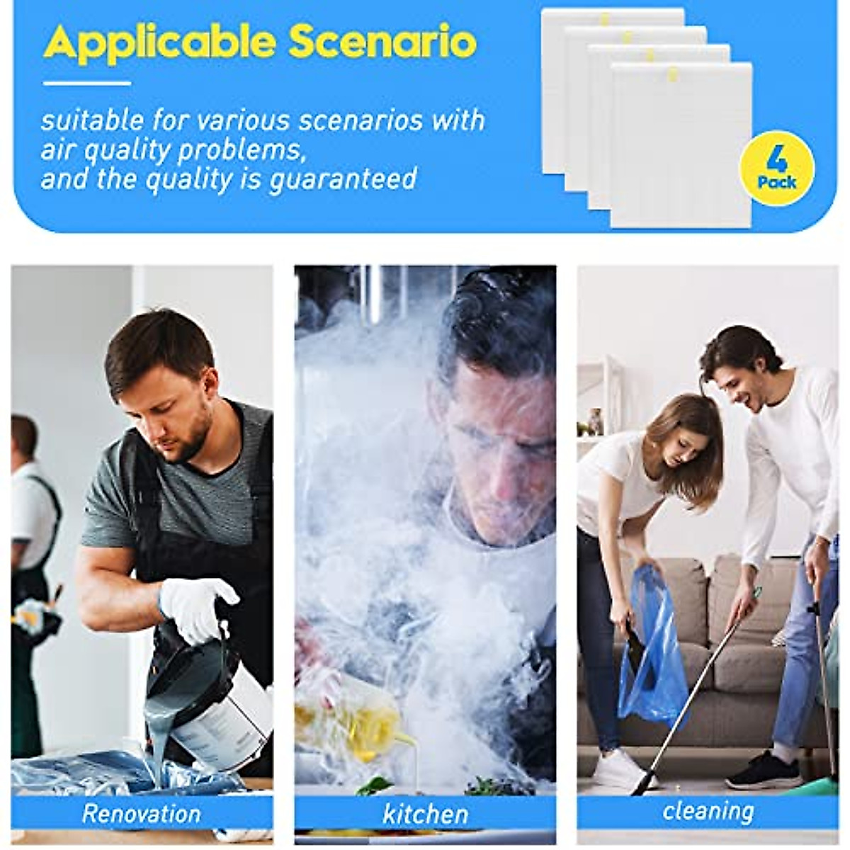 4 Pack C545 True HEPA Replacement Filter S Compatible with Winix C545 Air Purifier, Replaces Winix Filter S 1712-0096-00