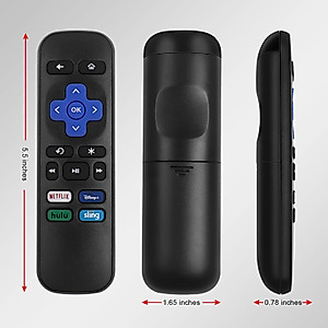 2 Pcs Replacement Remote Control Compatible for Roku Premlere, for Roku Box,for Roku Express,for Roku HD/XD/XDS/LT, for Roku 1/2/3/4 Remote Only【Not for Roku Stick and Not for Roku TV】