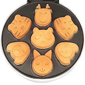 Animal Mini Waffle Maker- Make 7 Different Shaped Pancakes for Easter Morning- Includes a Cat Dog Reindeer & More- Electric Nonstick Waffler Iron, Pan Cake Cooker Makes Fun Breakfast, Gift for Kids