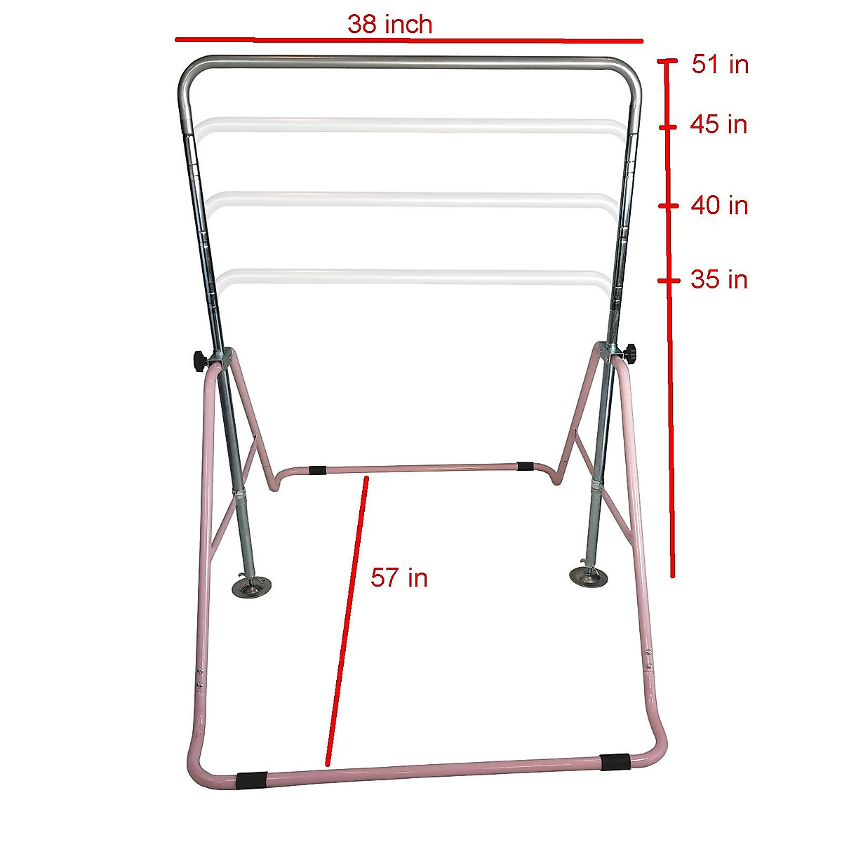 JUNGLE KIDS Gym Horizontal Hanging Monkey Bar Gymnastics Indoor Playground Pink