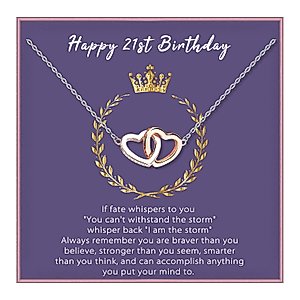 SOLINFOR 21st Birthday Gifts for Her, 21 Year Old Birthday Gifts for Her - Jewelry Gifts for 21 Year Old Female, Happy 21st Birthday Gifts Ideas for Daughter Women