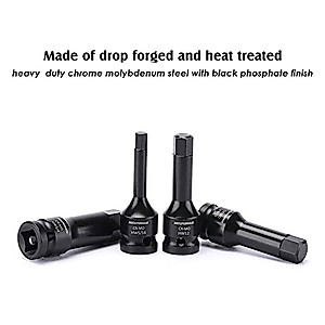 MIXPOWER 1/2" Drive Master Impact Hex Bit Set, Hex Driver, 20-Piece 1/2" Drive Allen Bit Socket Set, SAE/Metric, 1/4" - 3/4", 6-19mm, Cr-Mo Steel, Impact Grade