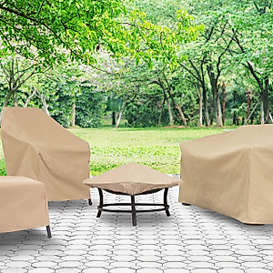Modern Leisure Outdoor Chair Cover - Weather-Resistant Fabric - Furniture Protection Perfect for Patio, Deck, and Porch - 33" L x 34" W x 31" H - Kahki - 2-Pack