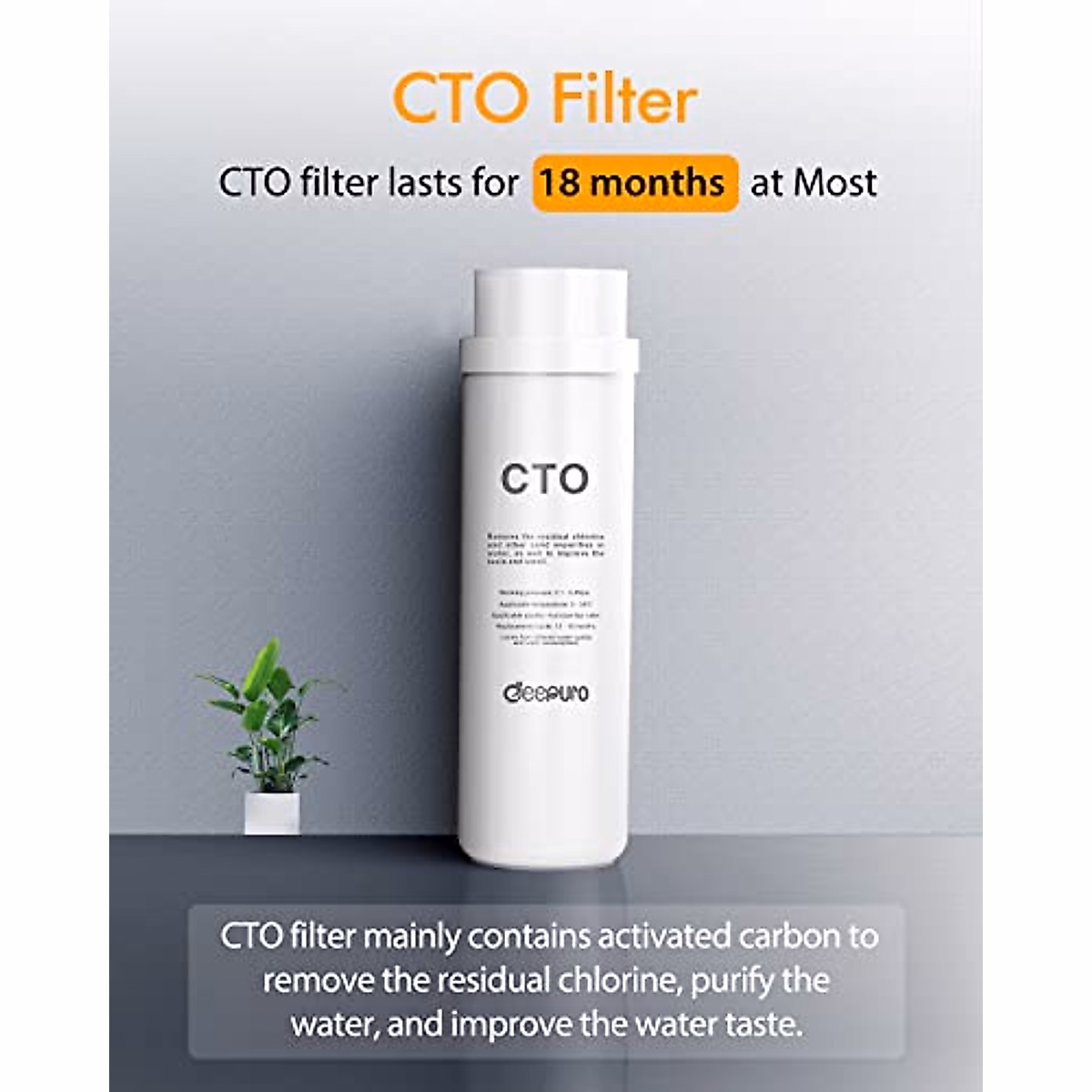 CTO Replacement Filter for Deepuro RO System WS4A/WS6A/WS4B/WS6B