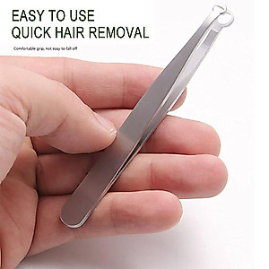 Anvirtue Universal Nose Hair Trimming Tweezers, Stainless Steel Eyebrow Trimmer, Friendly Round Tip, No Mirror Needed Easy Cut, for Noses, Sideburns, Brow, Body (1PC)
