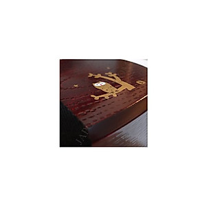 たつみや HAKOYA Range Club 51120 Men's Oval Wood Grain Bento Box, Tochi-Wood Owl