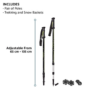 Yukon Charlie's Sherpa Trekking Poles, Twist Lock Adjustment System, Trekking and Snow Baskets Included