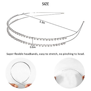 Wecoe 4 Pack Silver Rhinestone Headband Flower Girl Bridal Wedding Headband Crystal Headpiece Flower Leaf Butterfly Metal Headband Little Girls Kids Crown Tiara Hair Accessories For Women Girls Gifts