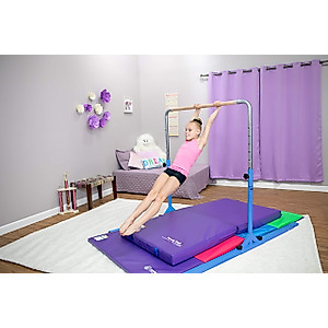 Tumbl Trak Jr. Bar PRO Adjustable Height Horizontal Gymnastics Kip Bar for The Gym for Home, Blue