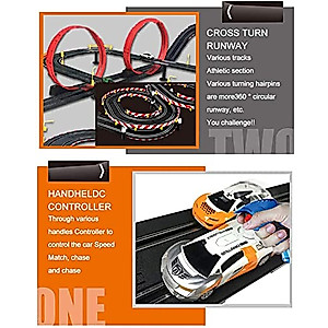 ZXXZXX High-Speed Electric Powered Super Loop Speedway Slot Car Track Set, Two Cars for Dual Racing, Boys Toys for 6 7 8 9 10-16 Years Old Kids Gifts (Color : Electric+2cars)