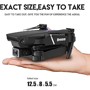 Foldable Remote Control Drone with Dual HD Camera Explore and Record Your Adventures (Black)