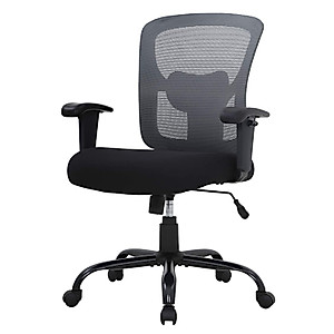 BestOffice Big and Tall Office Chair 500lbs Desk Chair Mesh Computer Chair with Lumbar Support Wide Seat Adjust Arms Rolling Swivel High Back Task Executive Ergonomic Chair for Home Office (Grey)