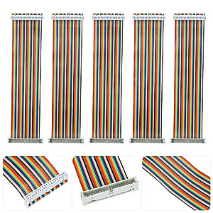 S erounder 5Pcs GPIO Ribbon Cable for Raspberry Pi Male to Female 40pin Breadboard Jumper Wire Computer Accessories 20cm(Male to Female)