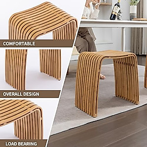 CWUINT Bamboo Dining Stool Dining Chair Dressing Stool Shoe Stool Bathroom Stool Dining Room Bathroom Living Room Study Bedroom Durable and Beautifully Designed