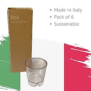 bicé BiceCrystal Drinking Cups, Dishwasher Safe, Unbreakable, Environment-Friendly | 100% Recyclable Drinking Glass | Sustainable Tumbler, Made in Italy, 40cl, Transparent (3cl (1.01 fl oz))