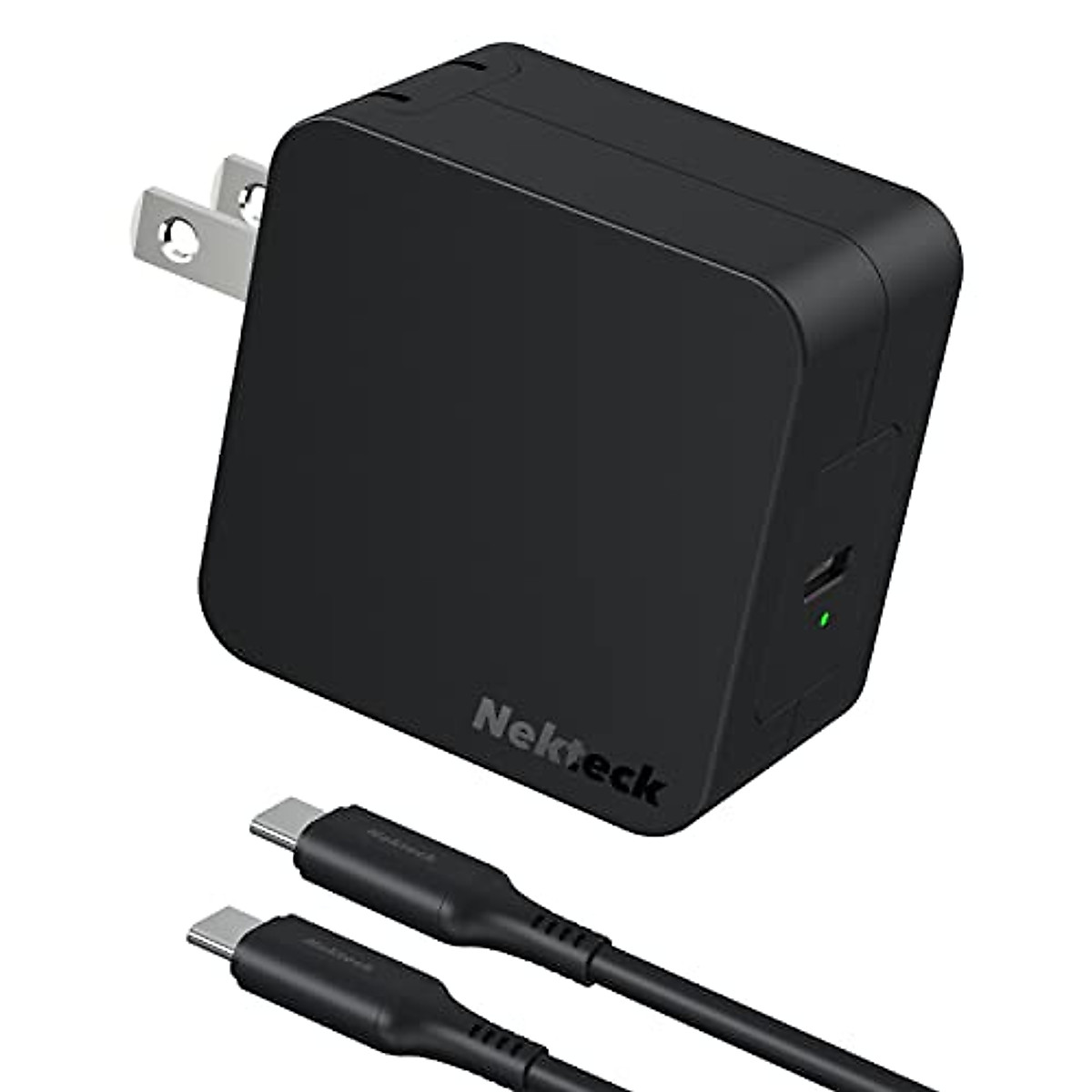 Nekteck 60W USB C Charger [GaN Tech], PD 3.0 Fast Charger[USB-IF & ETL Certified] with Foldable Plug, Compatible with MacBook Air/Pro, iPad Air/Pro, iPhone 13 Pro Max, Switch, Galaxy, Pixel and More.