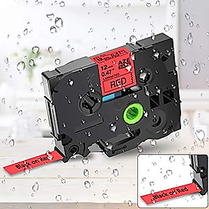 GREENCYCLE 5 Pack Replacement AZE Tapes 12mm 0.47 Inch 1/2" Black on Red Laminated Label Tape TZe-431 TZe431 TZ431 TZ-431 Compatible for Brother P-Touch Cube PTD210 PTD600 PTH110 PT1230 Label Maker