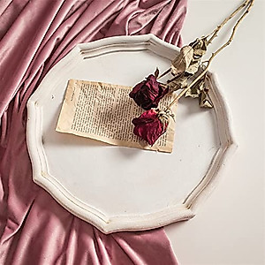 VEMMIO Breakfast Tray White MDF Wooden Powder Tray Tea Fruit Makeup Jewelry Display Storage Plate Food Tray Desktop Decorative Serving Tray