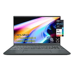 MSI Business Prestige 14 Evo Intel Core i5 12th Gen 1240P (12 Cores) - Iris Xe Graphics, 14.0" IPS 100% sRGB, Backlit KB, Thunderbolt 4, Fingerprint, Win 11, Gray, w/HDMI (16GB RAM | 1TB PCIe SSD)