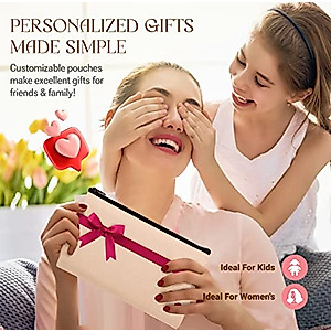 Cruleen 10 Pack Blank DIY Craft Bag Canvas Zipper Pouch Blank Makeup Bag – Beige Canvas Pouch Multi-Purpose Toiletry Bag Perfect for Stationary, HTV & Valentine Party Favors 8.3 × 4.7 Inch