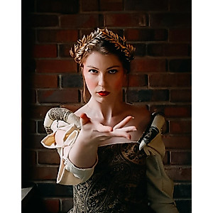 MOSTORY Golden Greek Laurel Crown - God Elf Leaf Headpiece Royal King’s Headband Elven Circlet for for Adult Queen Renaissance Halloween Cosplay Outfit