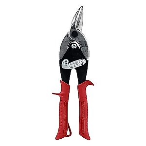 MIDWEST Aviation Snip - Left Cut Regular Tin Cutting Shears with Forged Blade & KUSH'N-POWER Comfort Grips - MWT-6716L